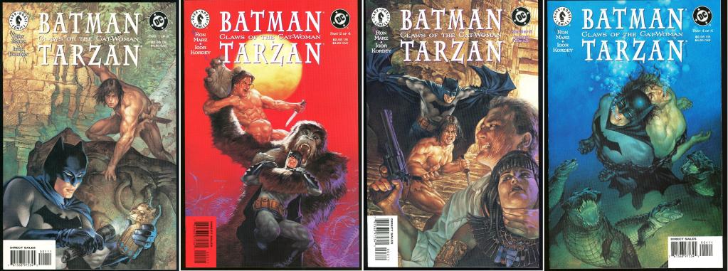Batman Tarzan Claws of the Catwoman Comic Set 1-2-3-4 Lot Dave Dorman ...