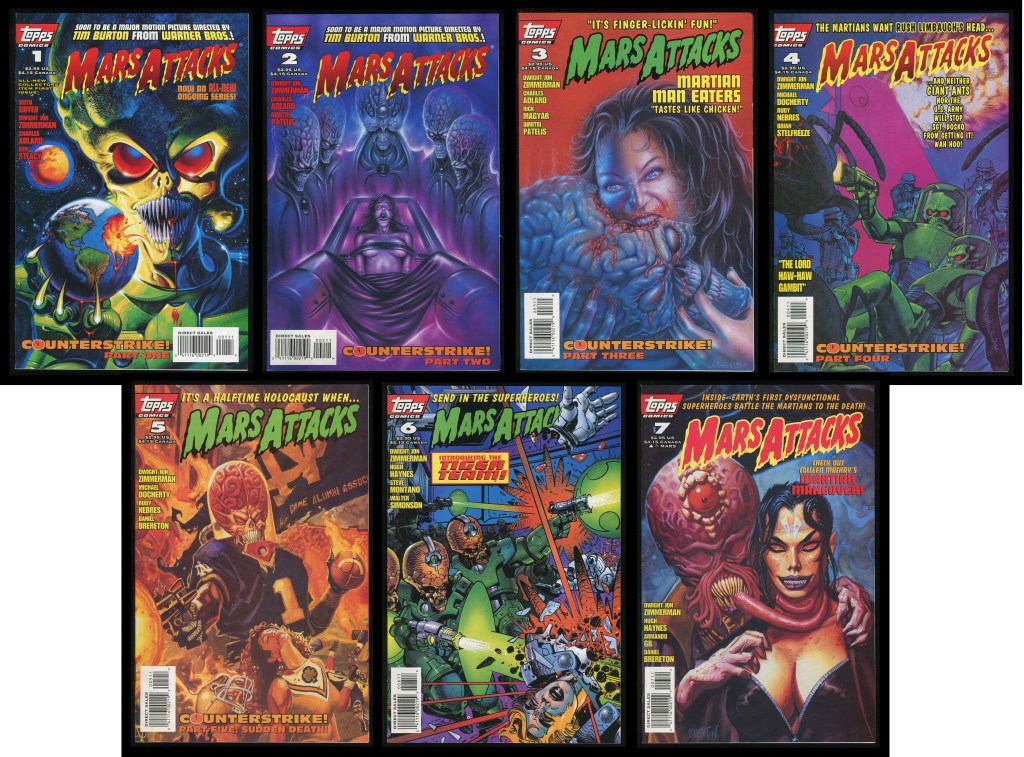 Mars Attacks 1995 Topps 2nd Series Comic Set 1-2-3-4-5-6-7 Lot from ...
