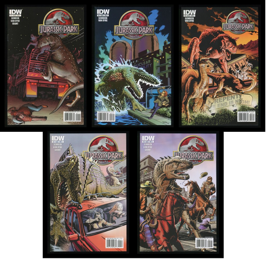 Jurassic Park IDW Comic Set 1-2-3-4-5 Lot A Tom Yeates Jurassic World ...