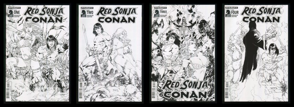 Red Sonja Conan Variant Comic Set 1-2-3-4 Robert E Howard Black White ...