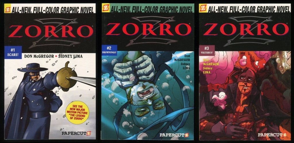 Zorro Papercutz Mini Trade Paperback TPB Set 1-2-3 Lot Scars Drownings ...