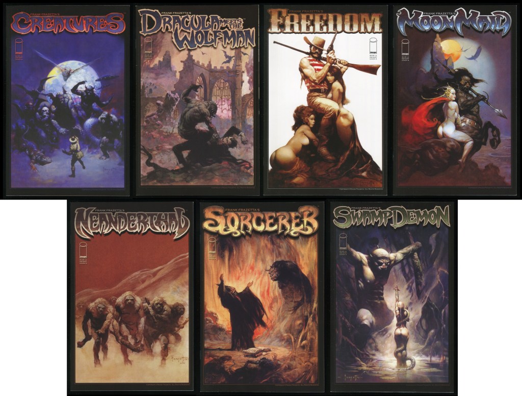Frazetta Creatures Dracula Freedom Moon Maid Neanderthal Sorcerer Swamp ...