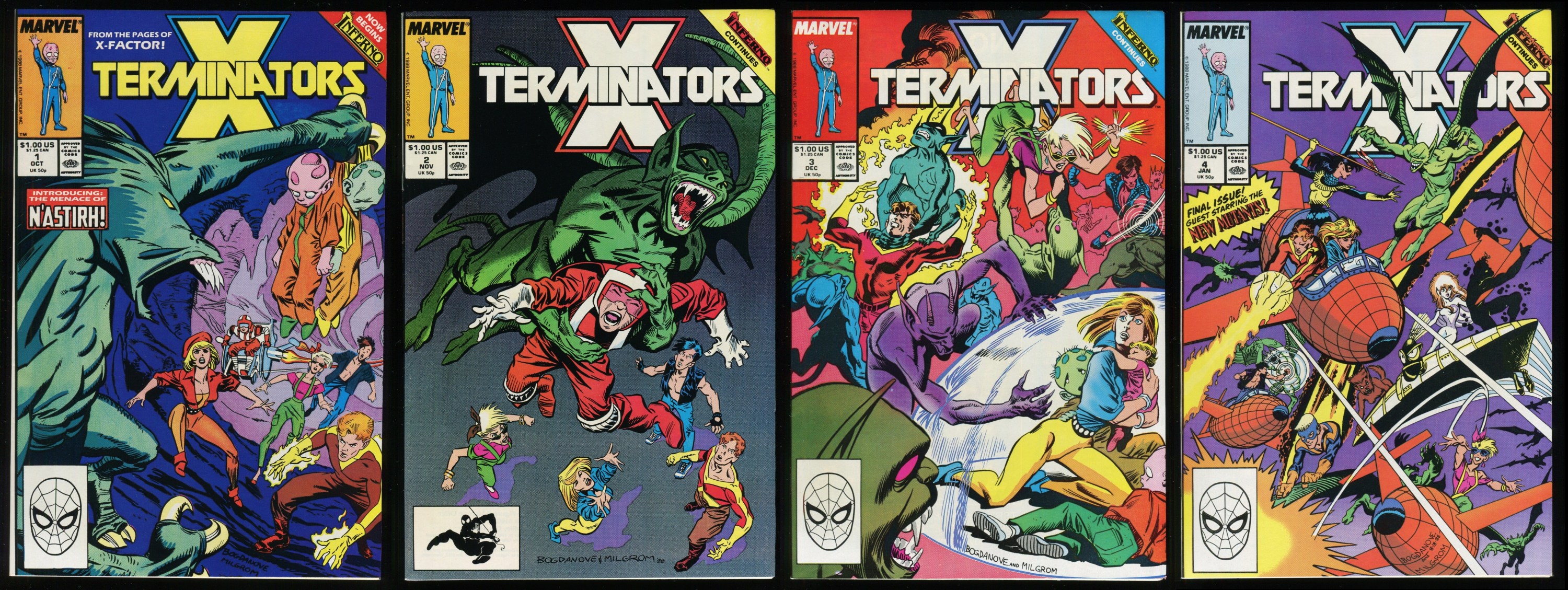 X Terminators Comic Set 1 2 3 4 Lot New Mutants X Factor Marvel Comics