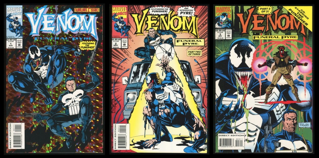 Venom Funeral Pyre Comic Set 1-2-3 Lot Marvel 1993 Punisher Symbiote ...